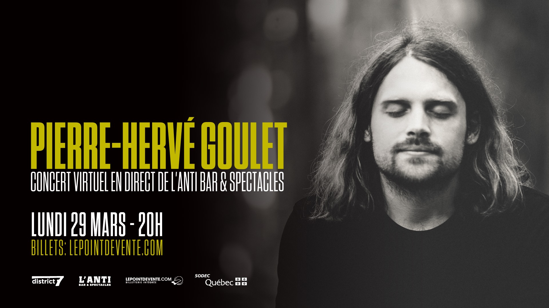 Pierre-Hervé Goulet @ Montréal | Spectacle virtuel | 2021 mars 29 @ 20h ...